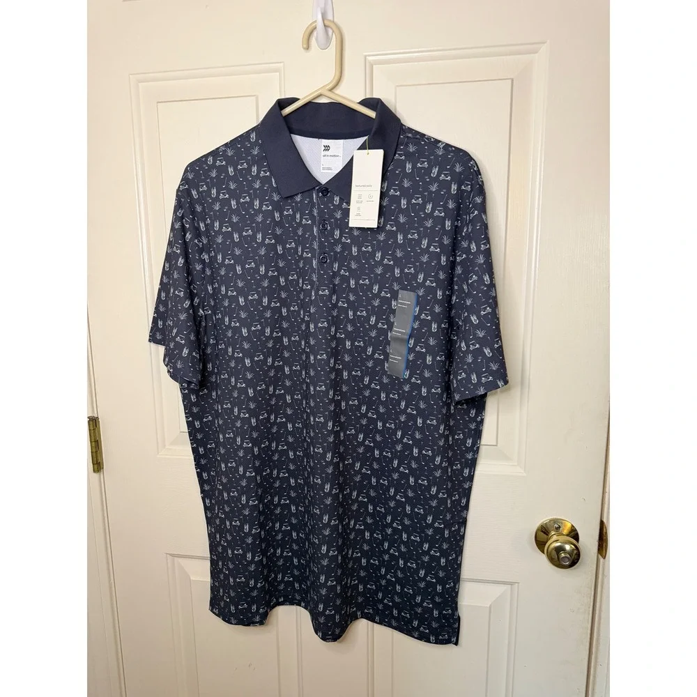 all in motion | Shirts | All In Motion Mens Navy Blue Desert Golf Print ...